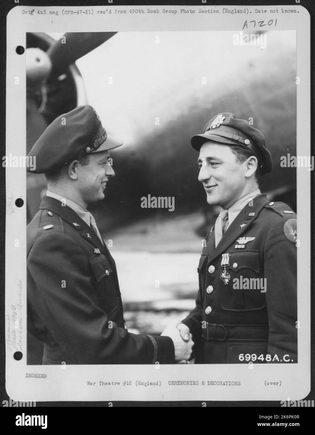 Lt. Simone Of The 490Th Bomb Group Is Awarded The Distinguished Flying ...