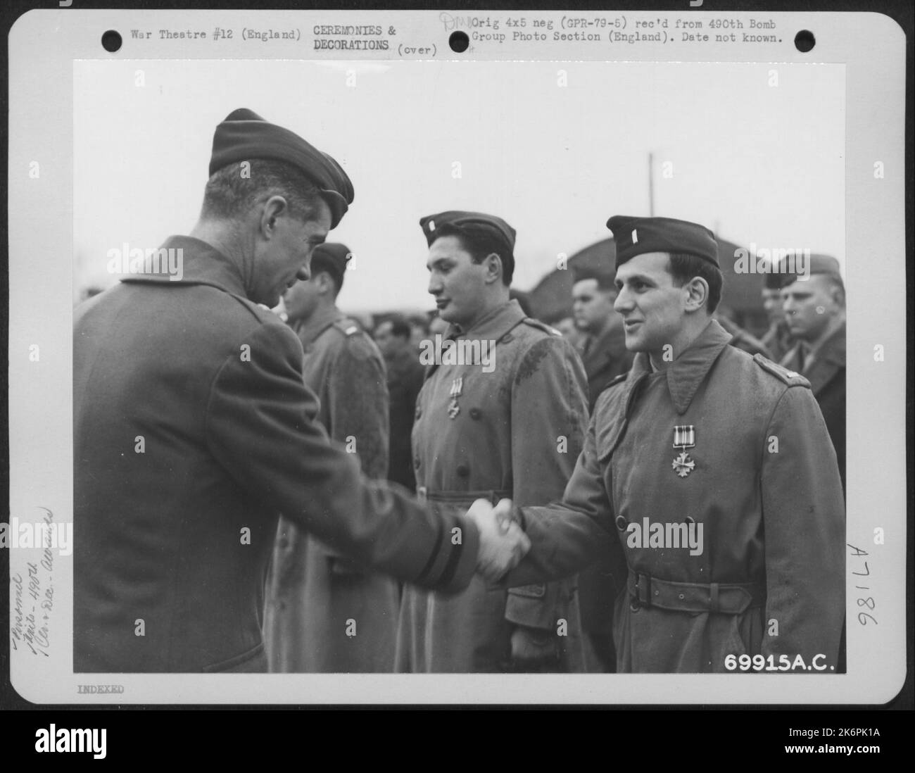 Lt. Becker Of The 490Th Bomb Group Is Awarded The Distinguished Flying ...