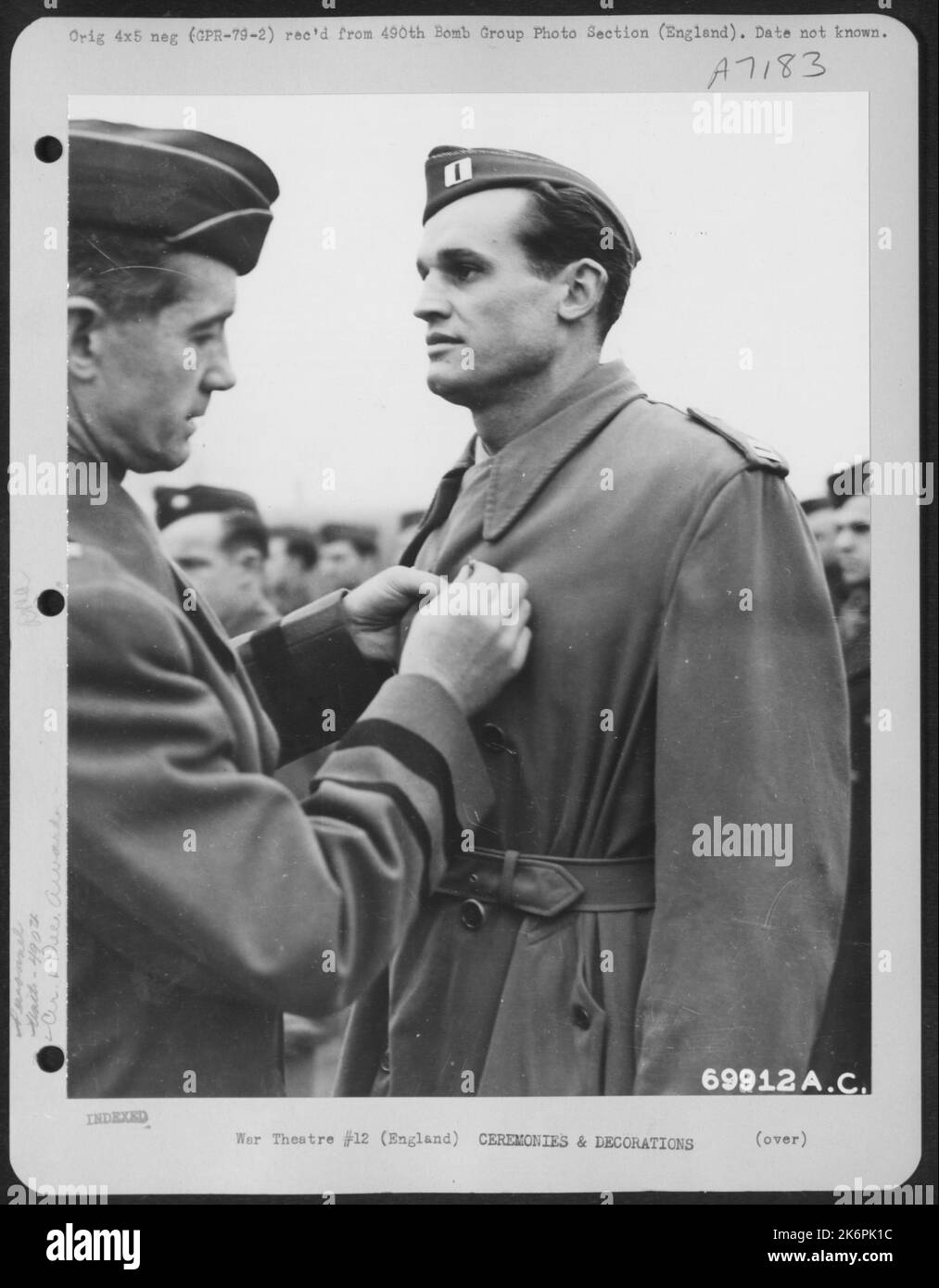 Capt. Kavanaugh Of The 490Th Bomb Group Is Awarded The Distinguished ...