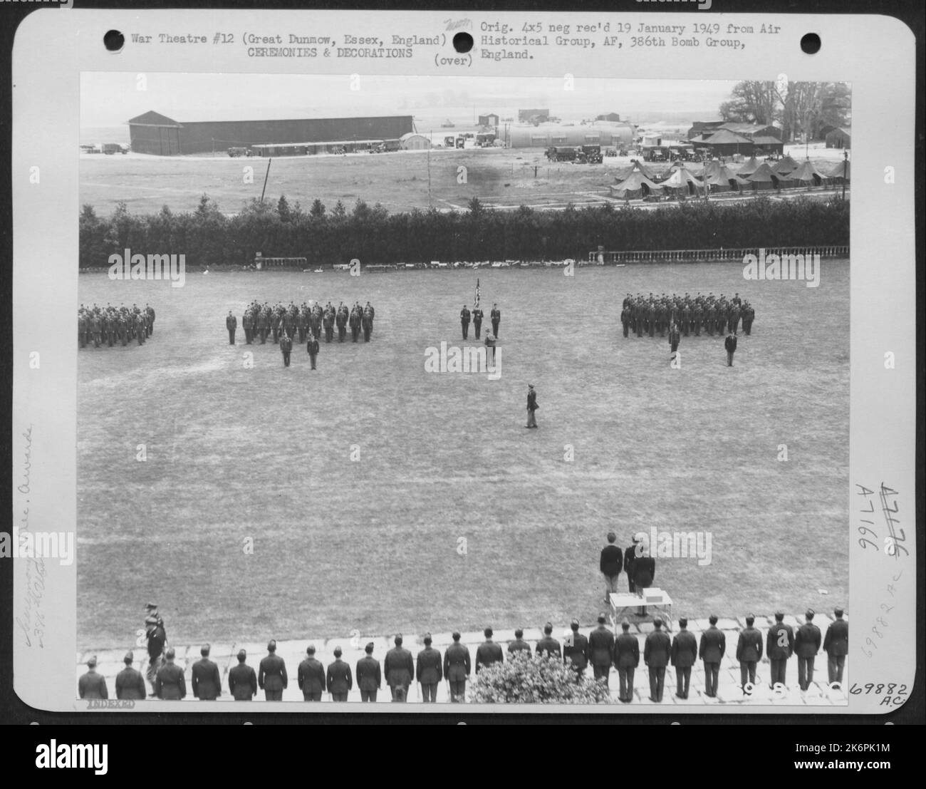 Men Of The 386Th Bomb Group Stand At Attention To Receive Awards During ...