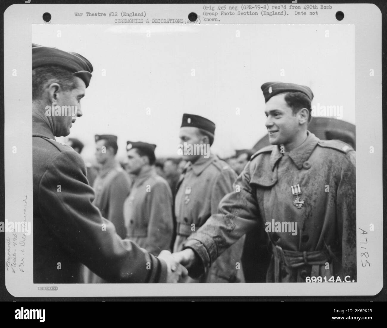 Lt. Cohan Of The 490Th Bomb Group Is Awarded The Distinguished Flying ...