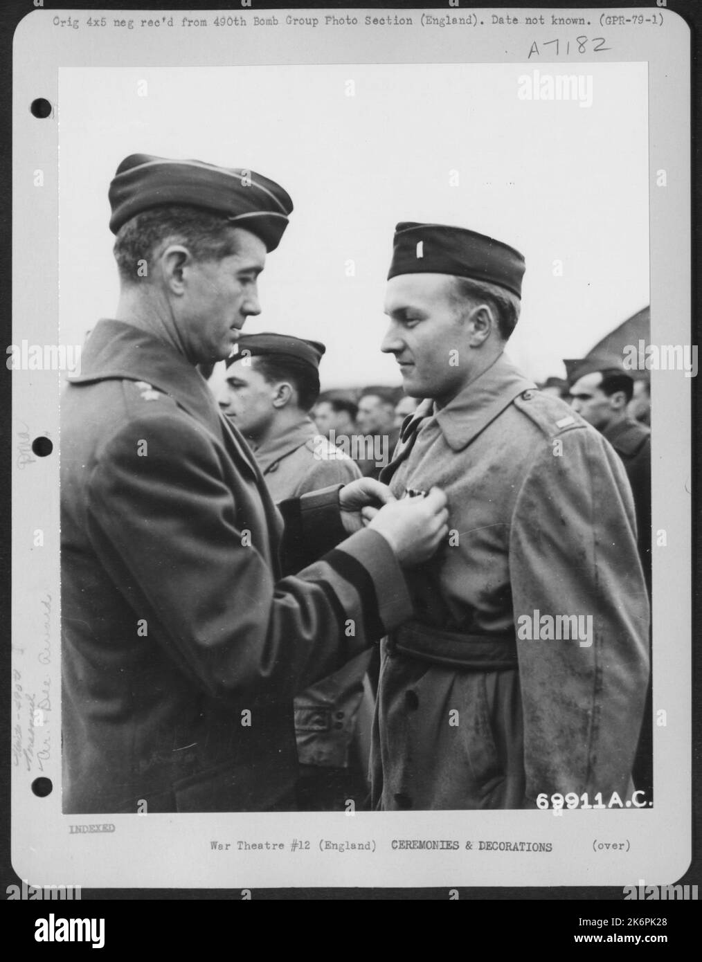 Lt. Jenson Of The 490Th Bomb Group Is Awarded The Distinguished Flying ...