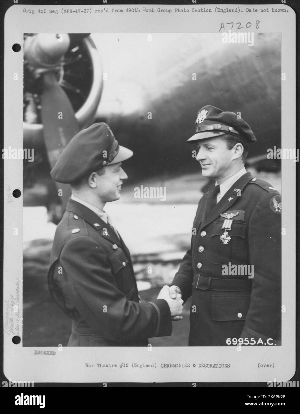Lt. Wm M. Brown Of The 490Th Bomb Group Is Awarded The Distinguished ...