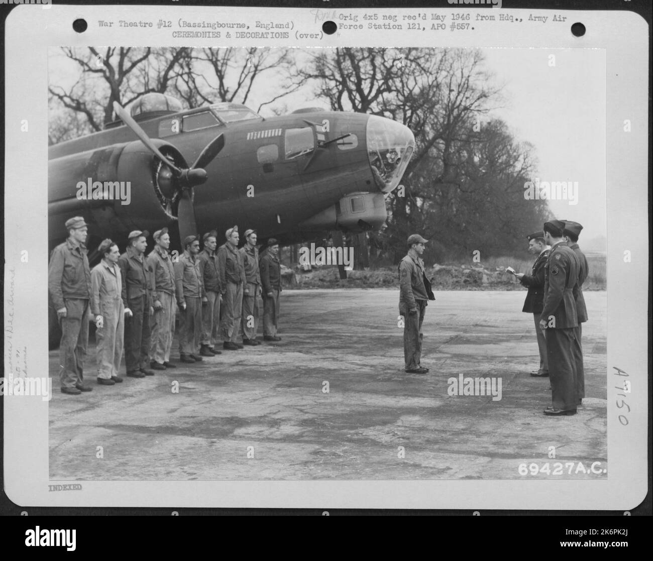 A Loving Cup Is Presented To The Ground Crew Of The Boeing B-17 "Flying ...