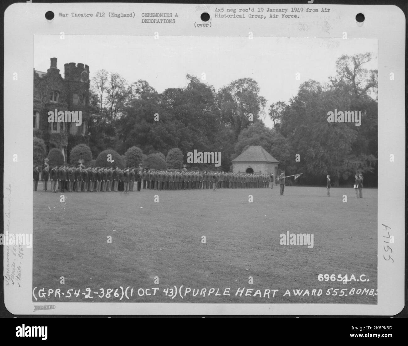 Purple Heart Awards Are Presented To Men Of The 555Th Bomb Group ...