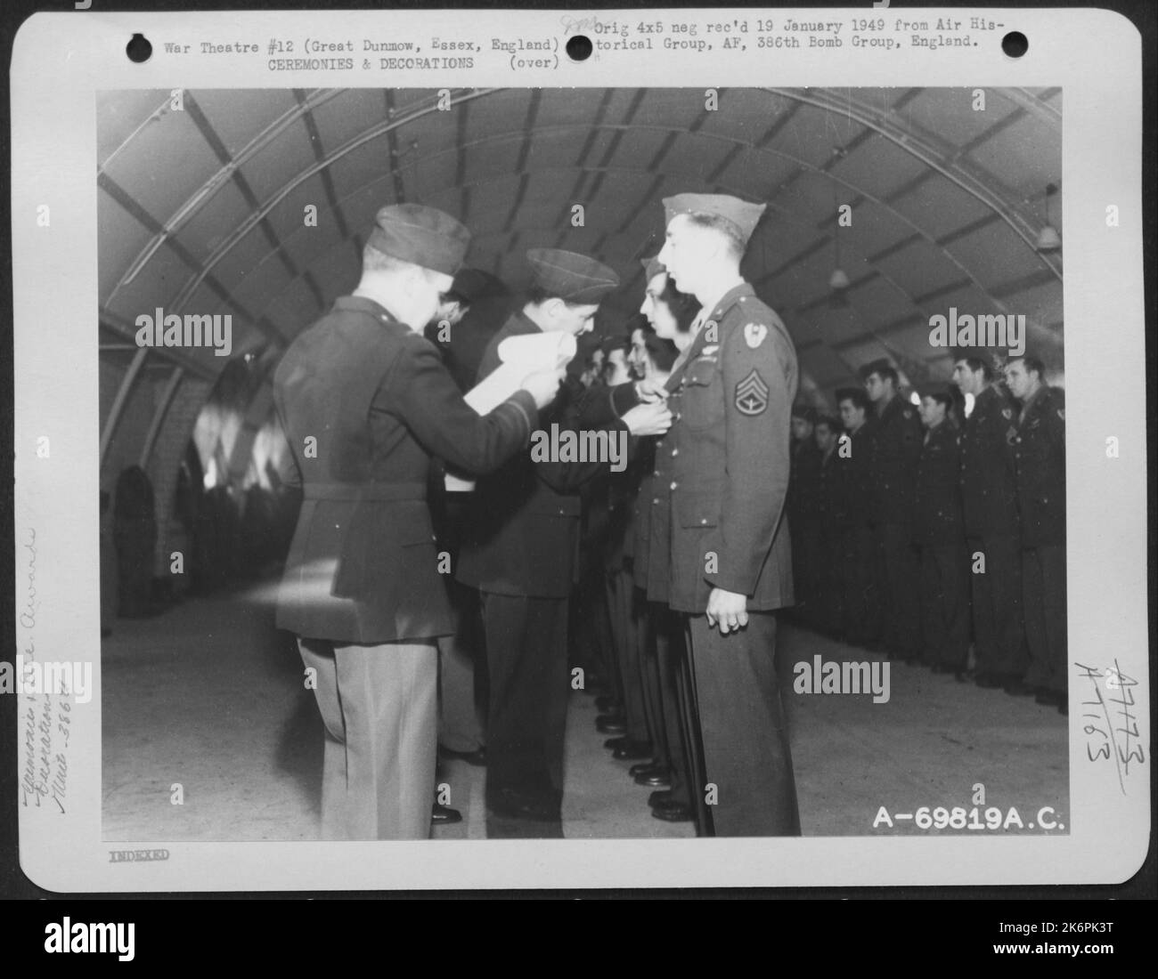Men Of The 386Th Bomb Group Stand At Attention To Receive Awards During ...