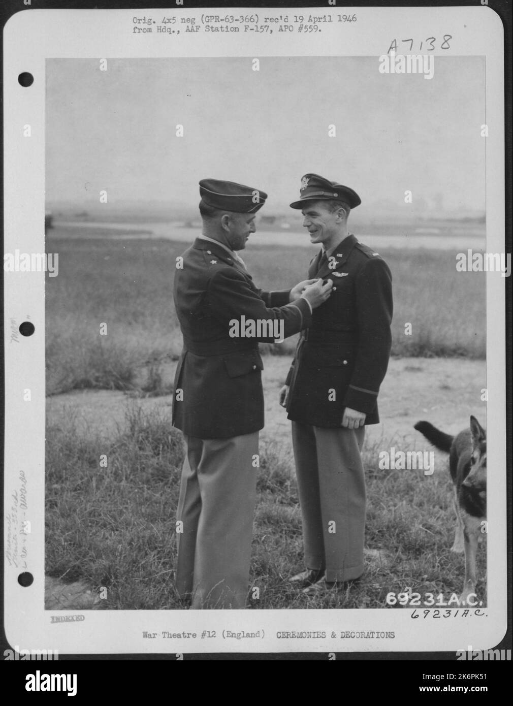 Lt Robbel Of The 353rd Fighter Group Is Presented An Award By Brig