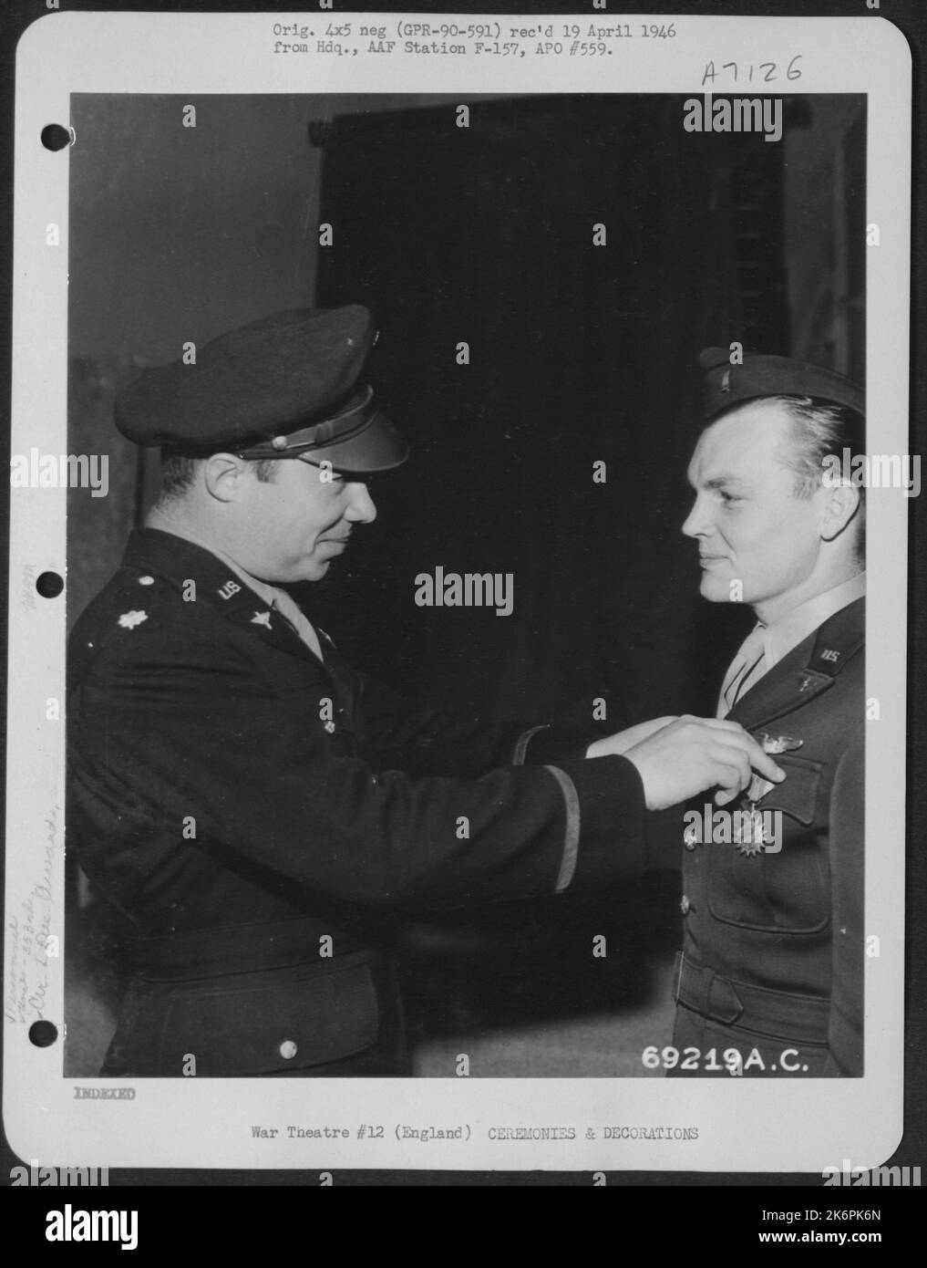 Lt. Carb Of The 353Rd Fighter Group Is Presented The Air Medal By Lt ...