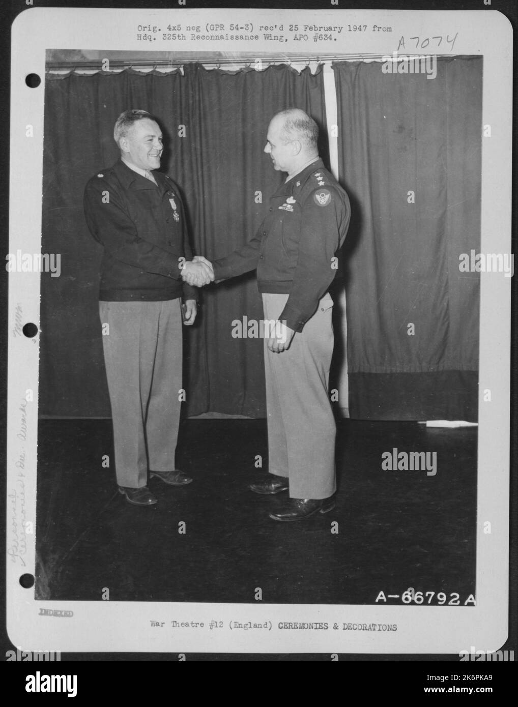 Lt. General James H. Doolittle Presents Colonel Dudley H. Fay The ...