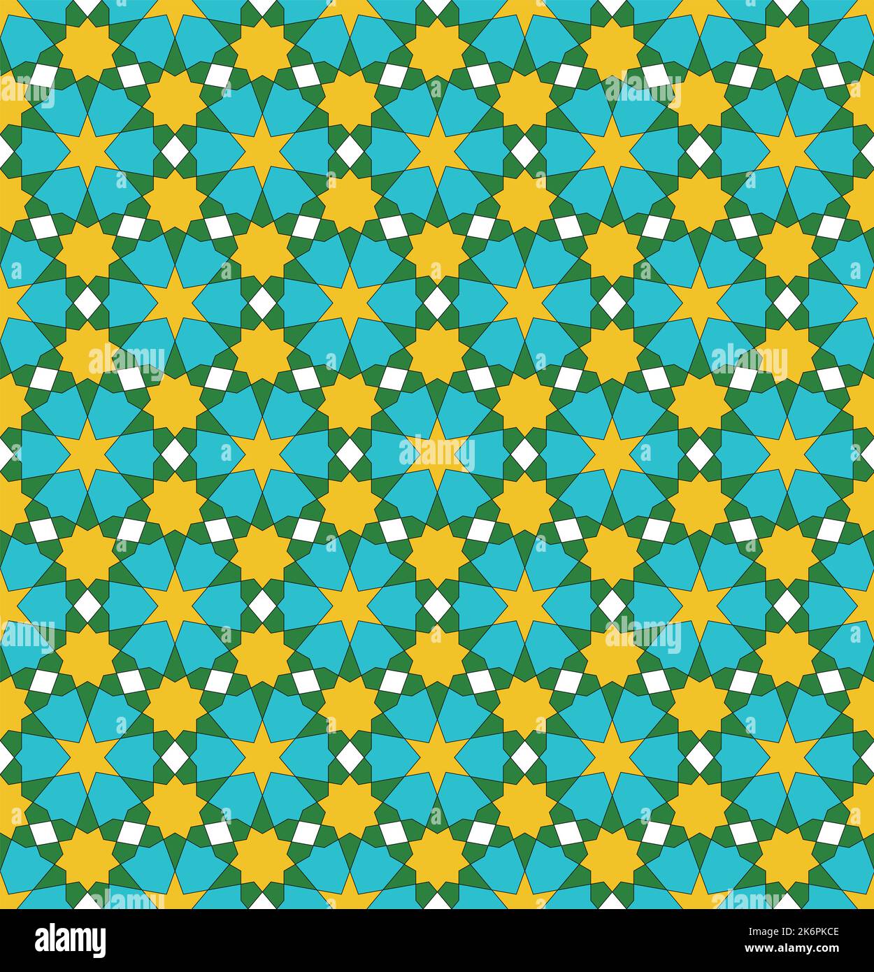 Background seamless pattern based on traditional islamic art. Green ...