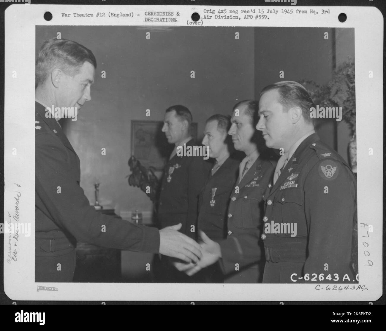 Major General Earle Partridge Presenting Colonel A.J. Olds With An ...