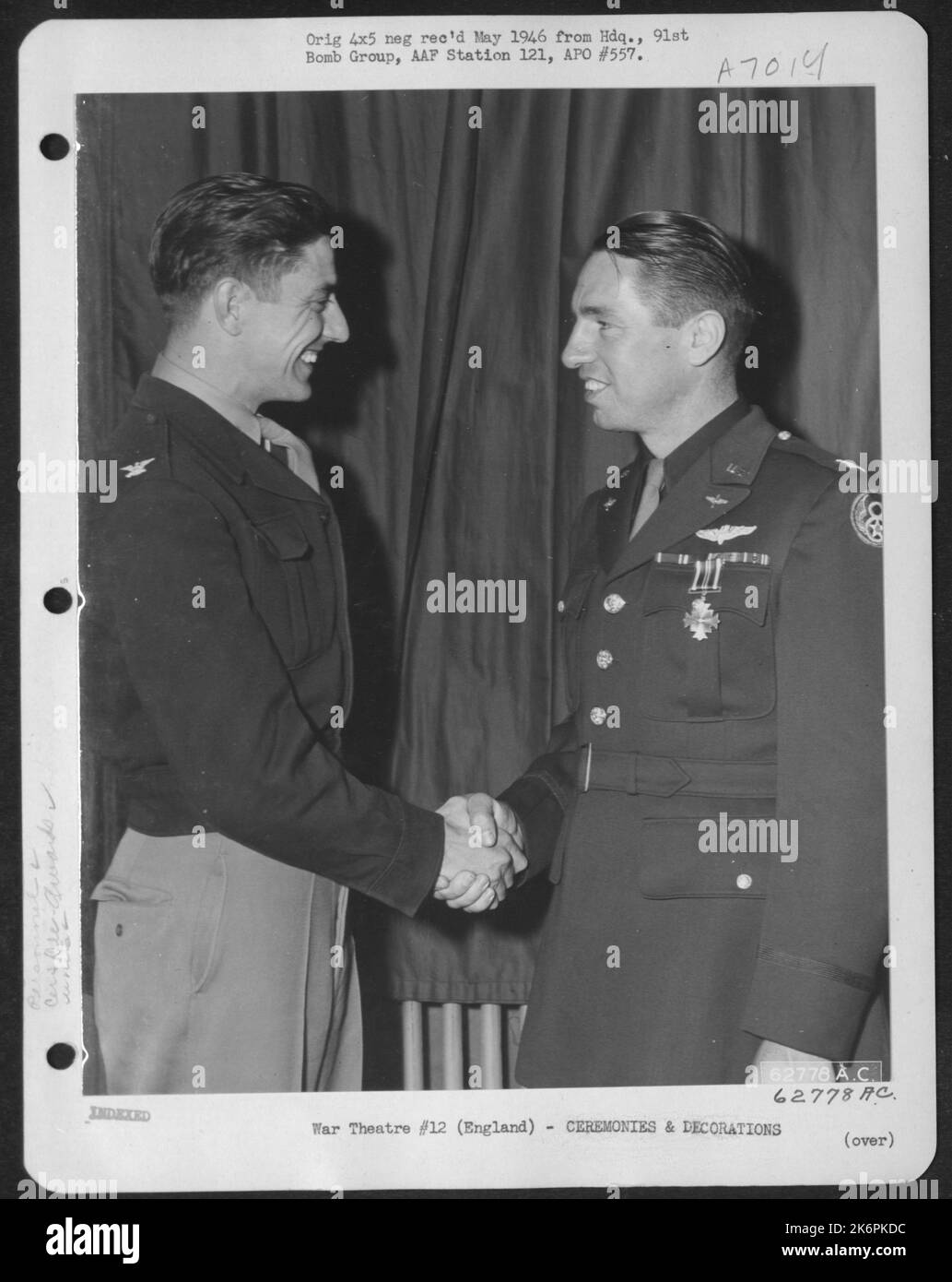 Colonel Terry, Group Commanding Officer, Congratulates Capt. Hudson ...