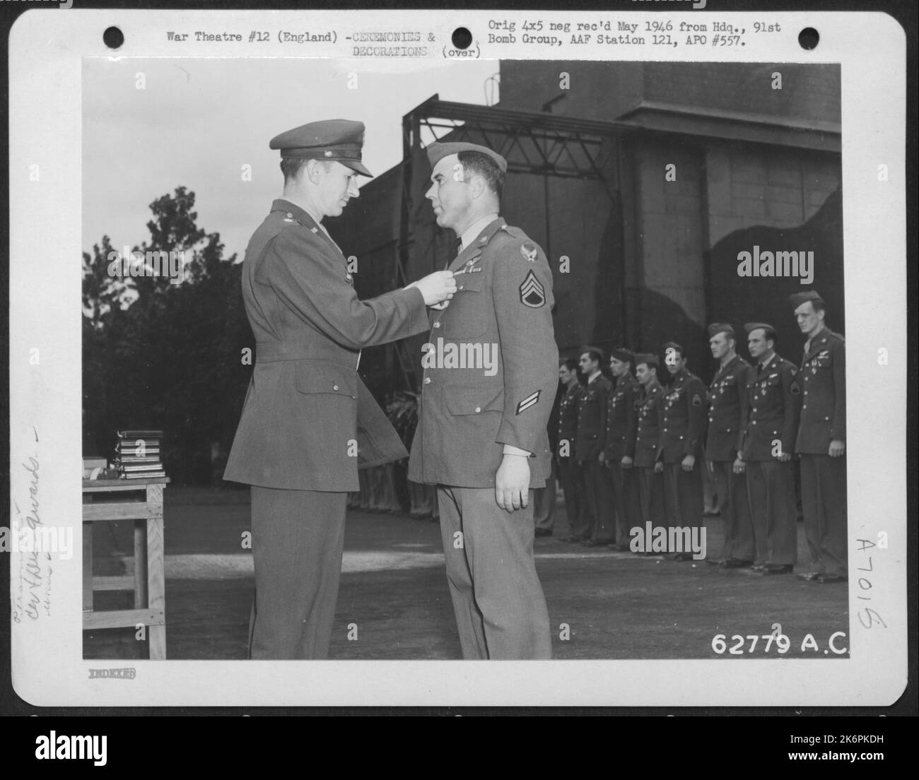 Brig. Gen. Haywood S. Hansell, Presents Medal To S/Sgt. Dager Of The ...