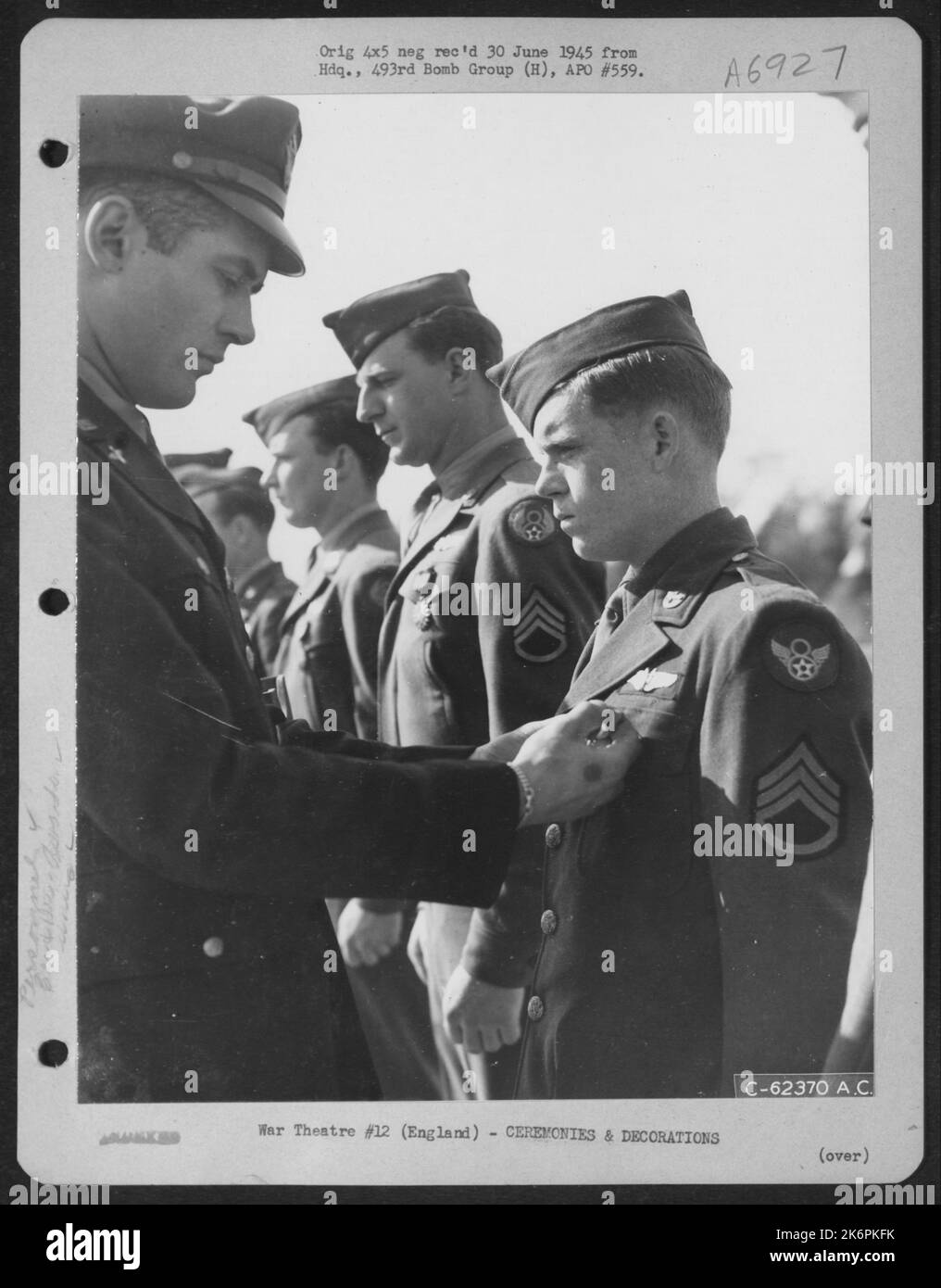 Presentation Of Medal To S/Sgt. C.H. Imel Of The 493Rd Bomb Group, 3Rd ...