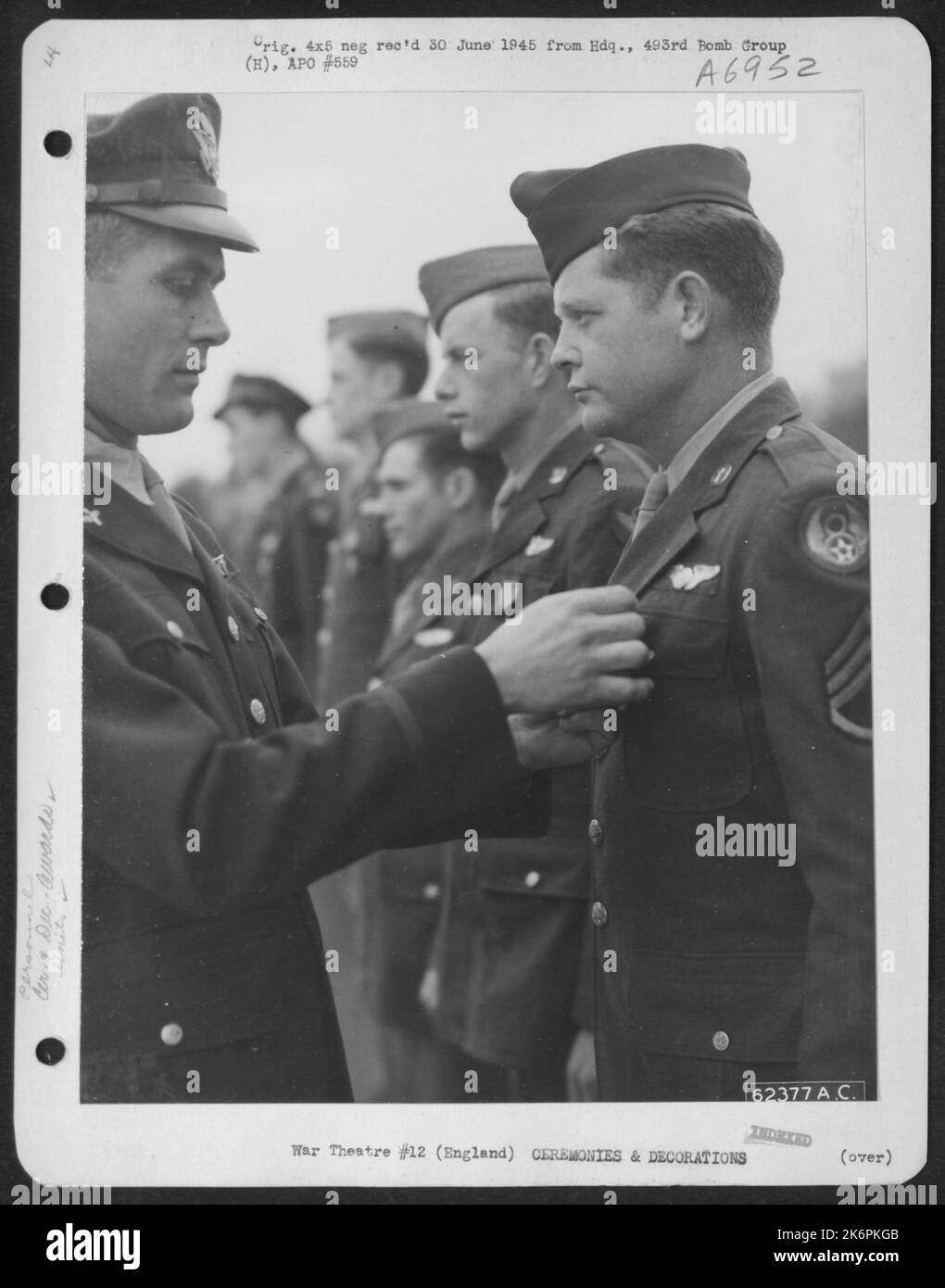 Presentation Of Medal To S/Sgt. J.L. Booth Of The 493Rd Bomb Group, 3Rd ...