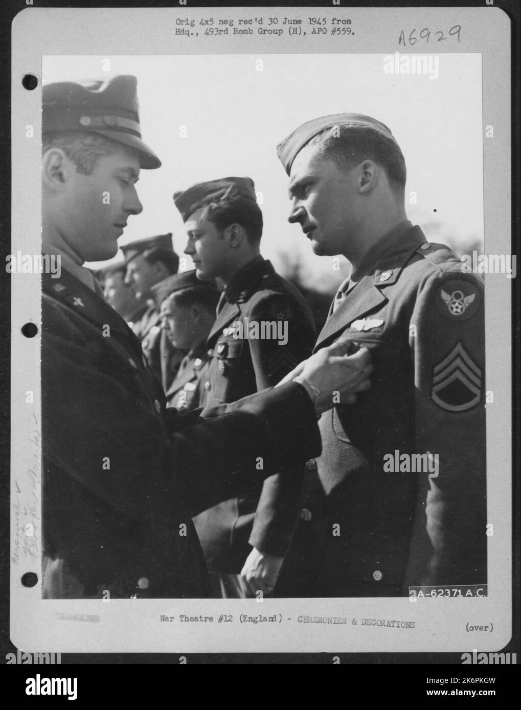 Presentation Of Medal To S/Sgt. A.J. Dobias Of The 493Rd Bomb Group ...