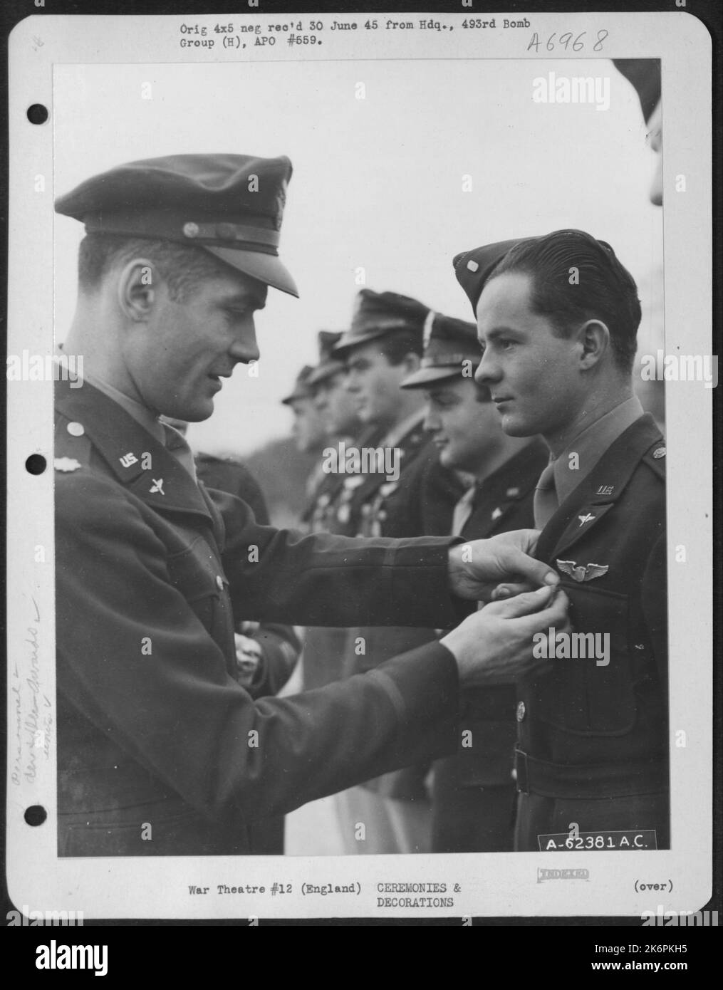 Presentation Of Medal To F/O M. Kasarda Of The 863Rd Bomb Group, 493Rd ...