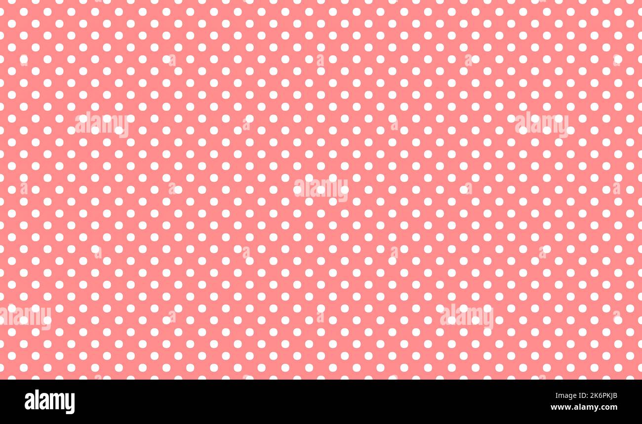 Polka dot background seamless pattern. Coral color. Vector illustration ...