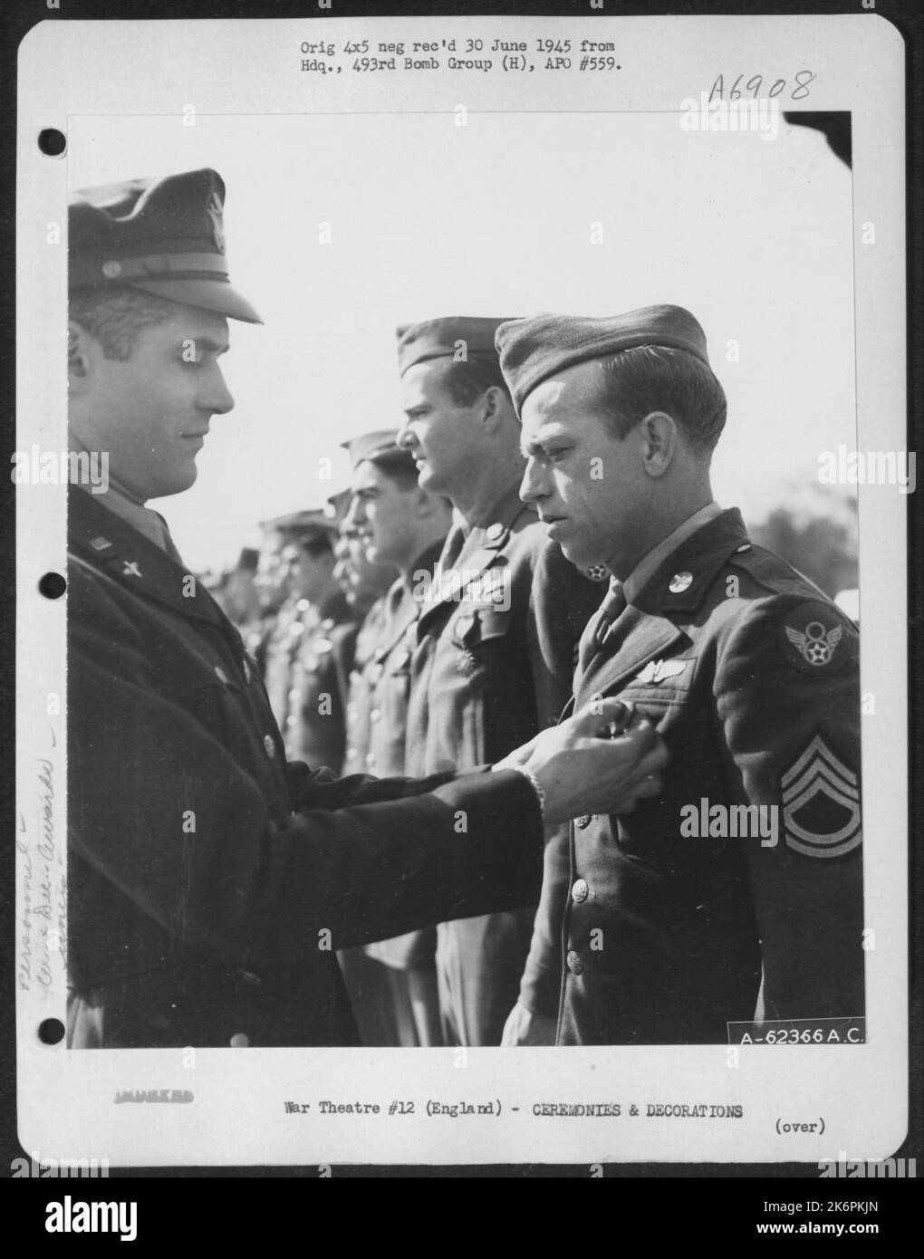 Presentation Of Medal To T/Sgt. G.W. Bemis Of The 493Rd Bomb Group, 8Th ...