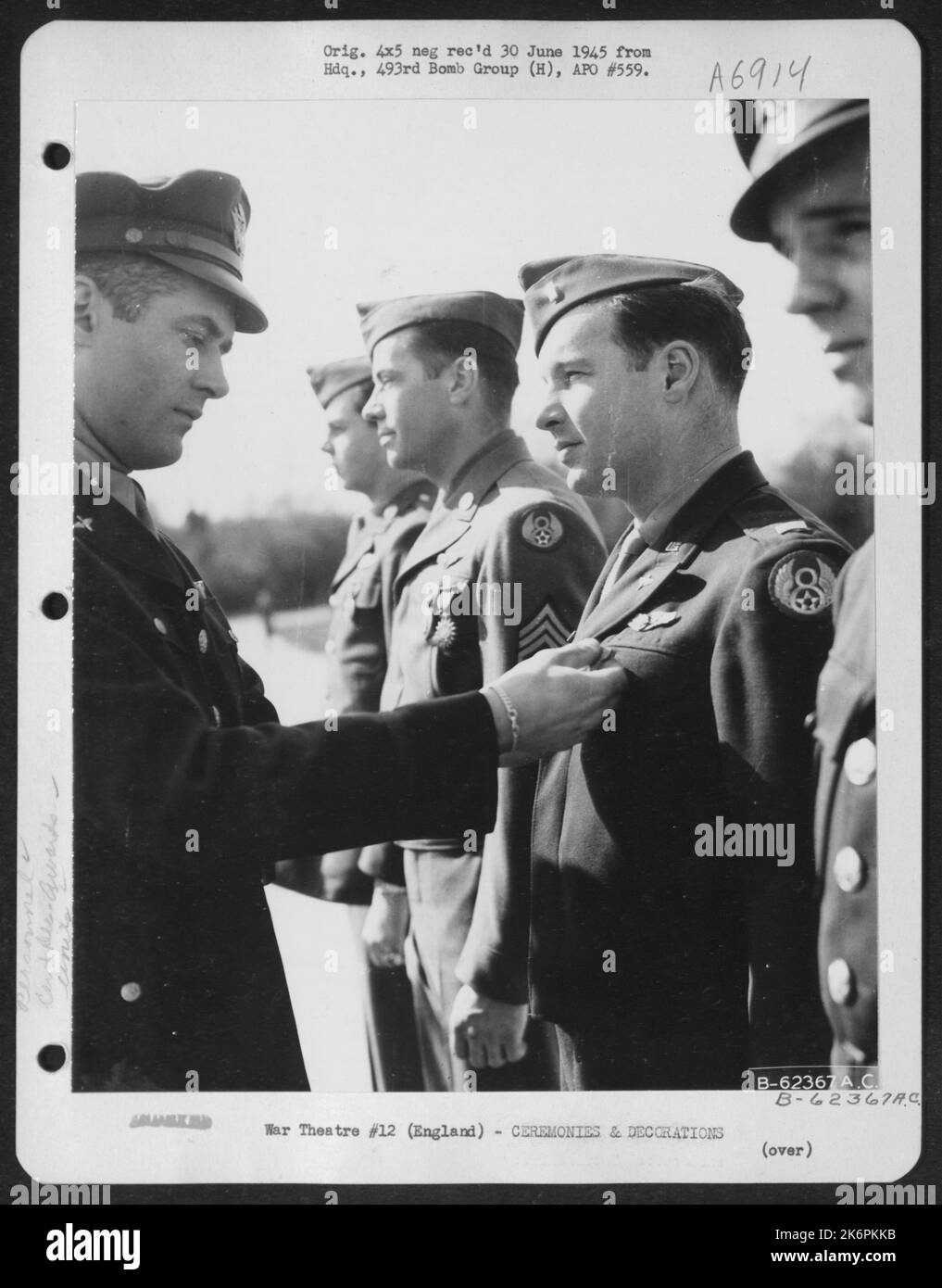 Presentation Of Medal To Lt. R.W. Dee Of The 493Rd Bomb Group, 3Rd Bomb ...