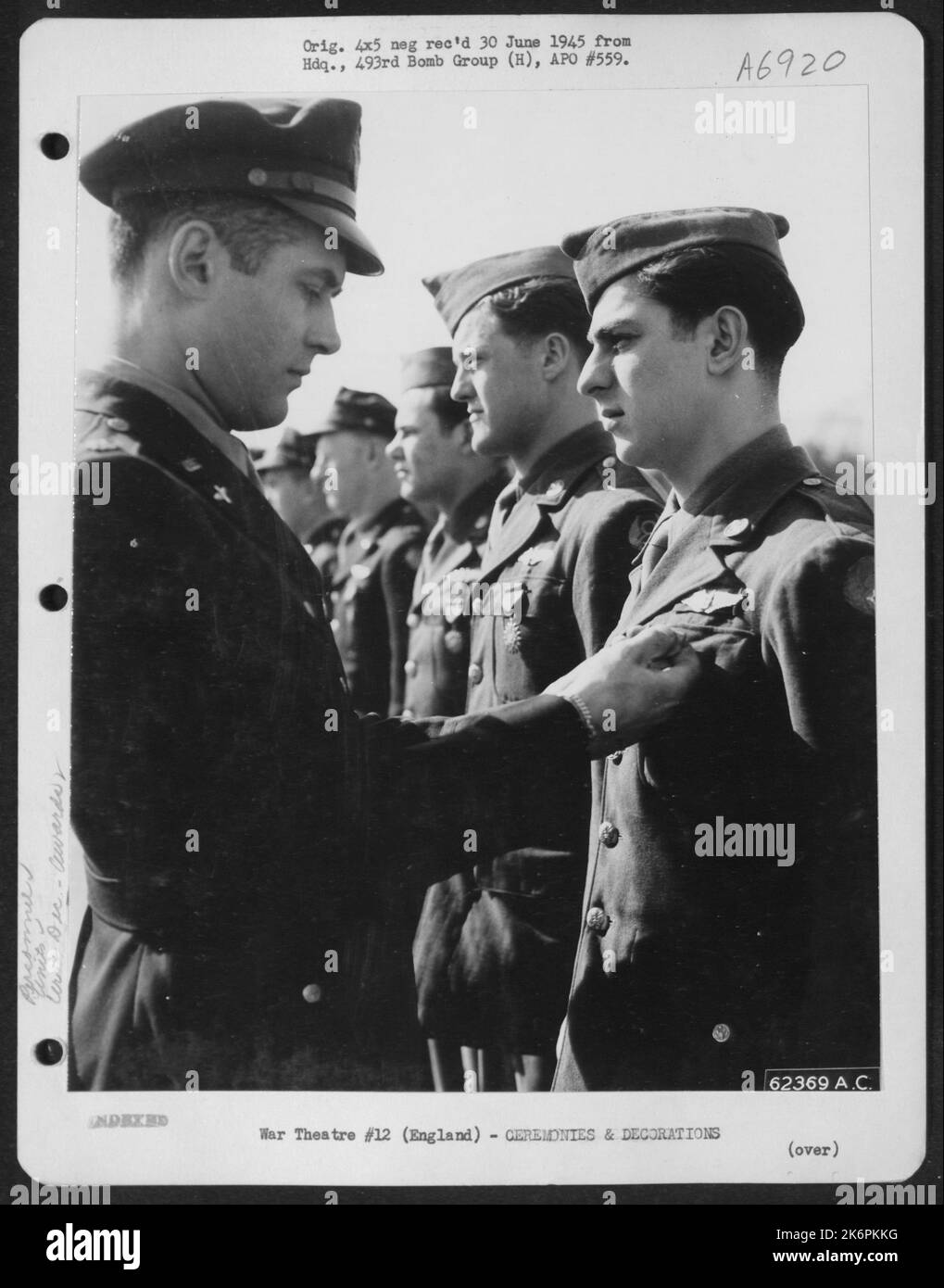 Presentation Of Medal To Sgt. P. Gamoin Of The 493Rd Bomb Group, 3Rd ...