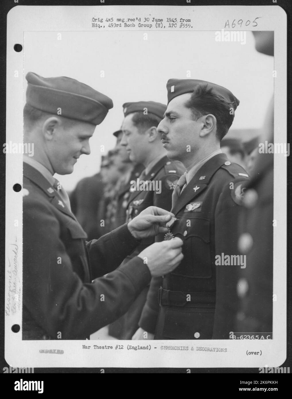 Presentation Of Air Medal To Lt. H.S. Soman Of The 493Rd Bomb Group ...