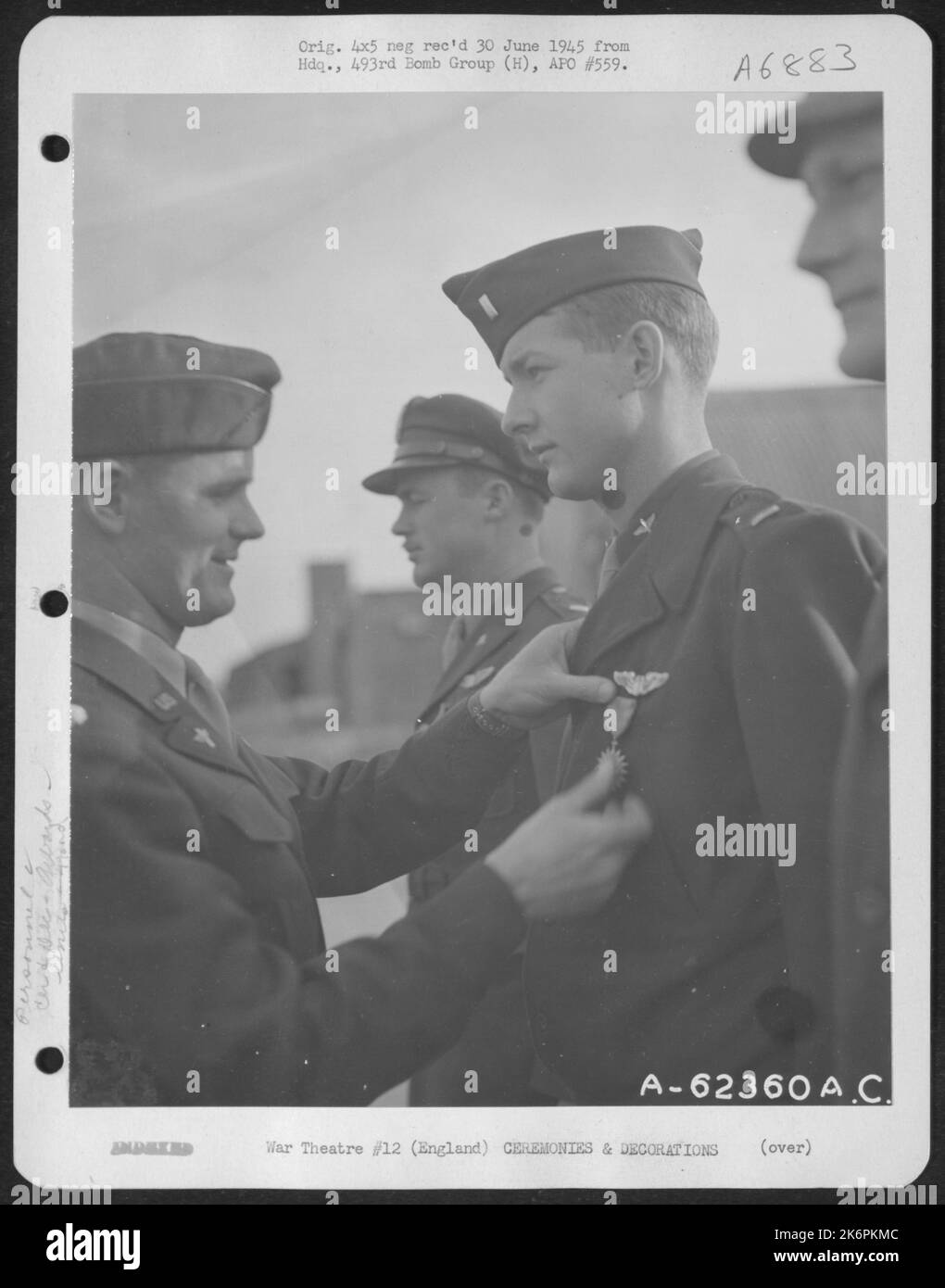 Presentation Of Medal To Lt. W.W. Cooper Of The 493Rd Bomb Group, 8Th ...