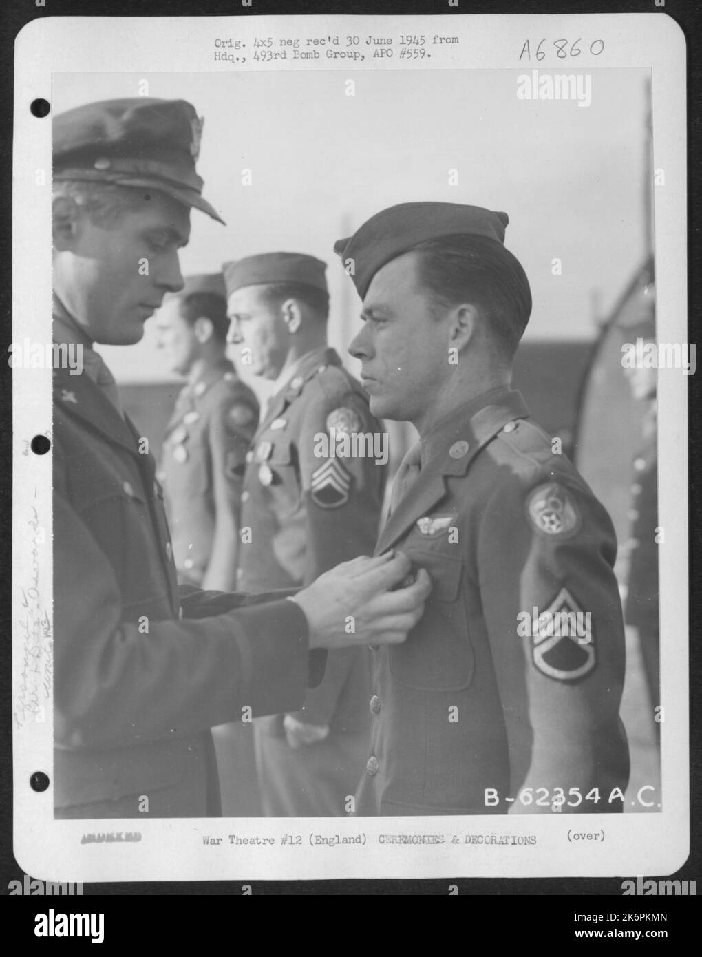 Presentation Of Medal To S/Sgt. R. Mccabe Of The 493Rd Bomb Group, 3Rd ...