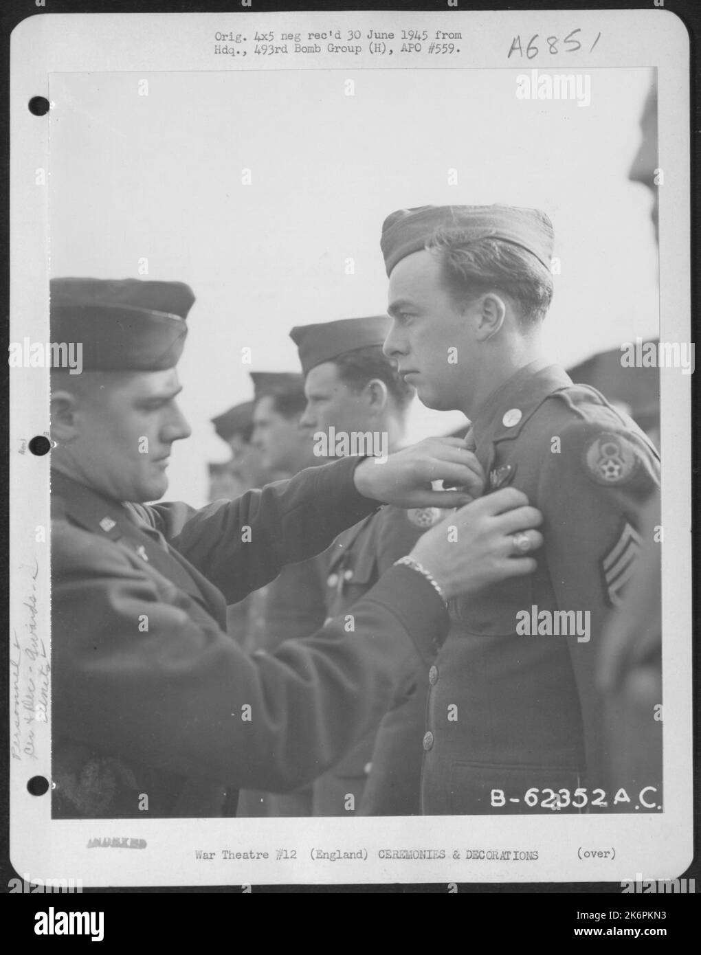 Presentation Of Medal To S/Sgt. J.M. Dean Of The 493Rd Bomb Group, 8Th ...