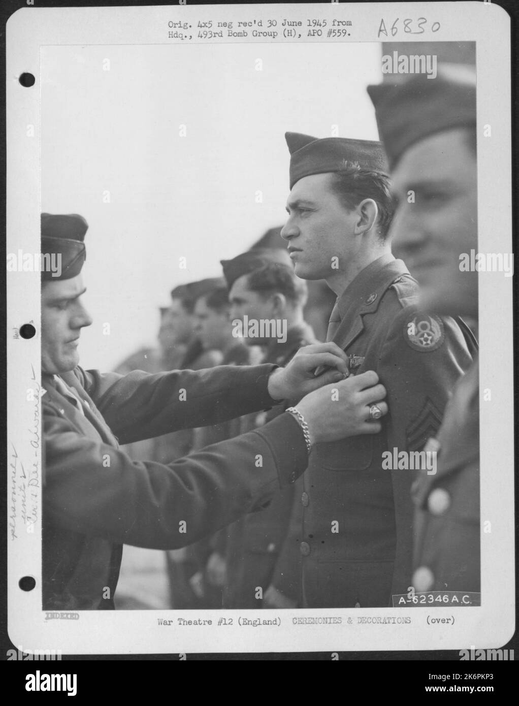 Presentation Of Medal To Sgt. H.W. Wilson Of The 493Rd Bomb Group, 8Th ...