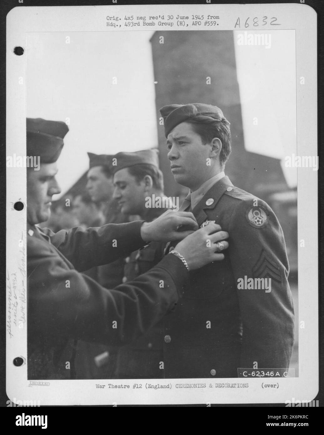 Presentation Of Medal To Sgt. R.D. Comer Of The 493Rd Bomb Group, 8Th ...