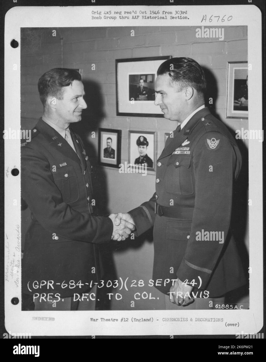 Presentation Of Distinguished Flying Cross To Colonel Travis. 303Rd ...