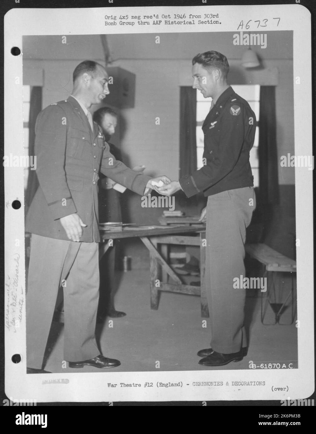 Presentation Of Medal To Lt. Swaffer, 303Rd Bomb Group, England. 8 July ...