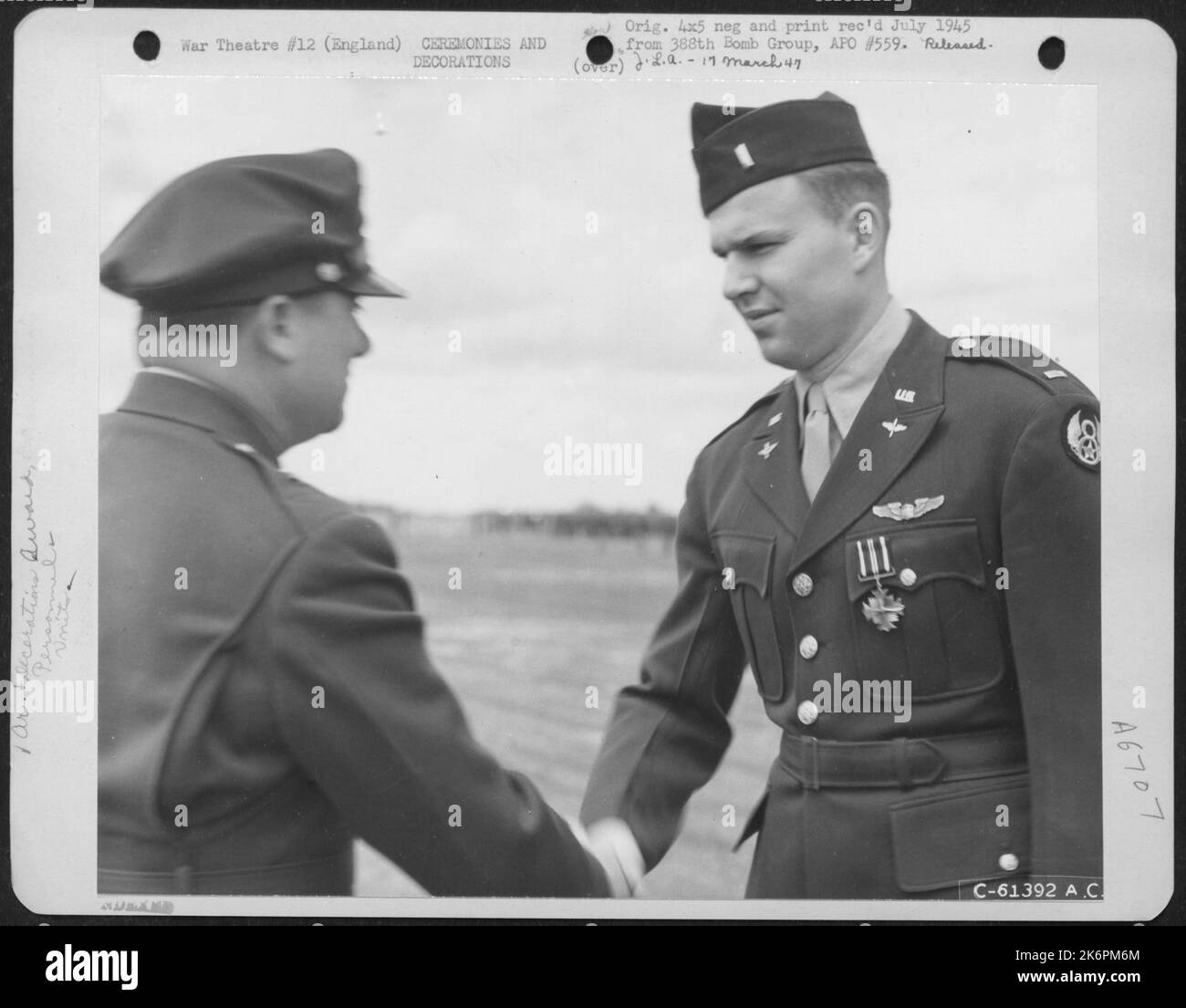 Brig. Gen. Archie J. Old, Jr. Congratulates 1St Lt. Joesph Tkach, Co ...