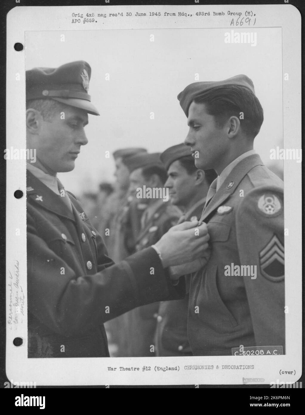 Presentation Of Medal To S/Sgt. C.R. Rivers Of The 493Rd Bomb Group ...