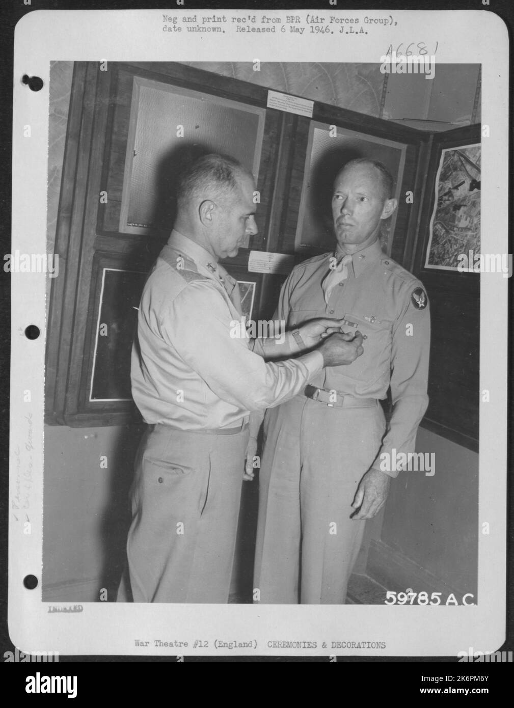 Major General James Doolittle Presents Colonel Rueben Kyle With An Air ...