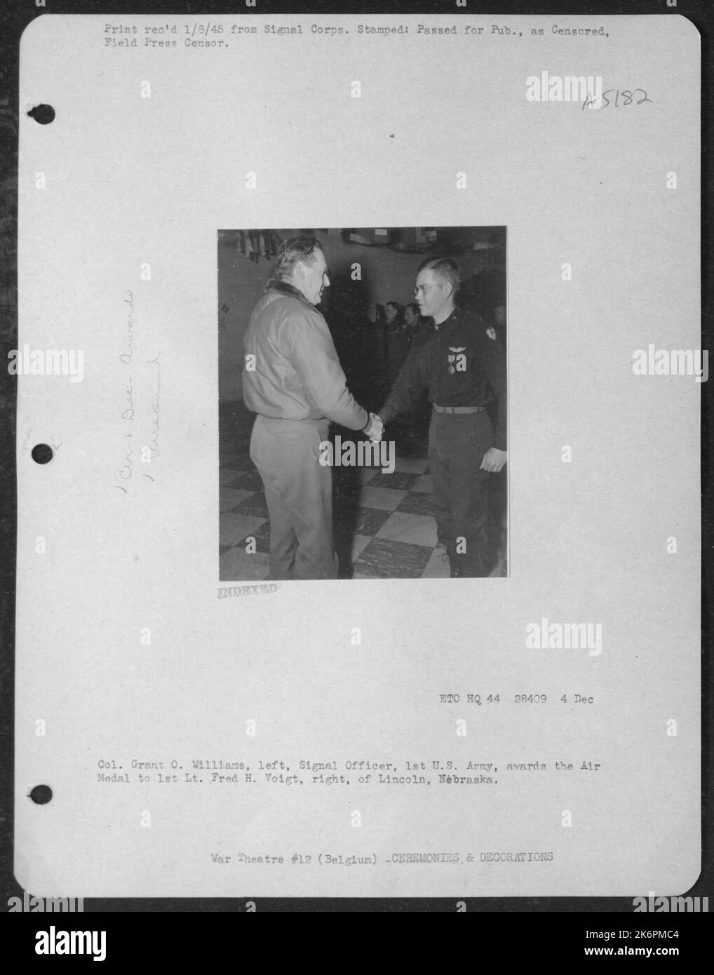 Col Grant O. Williams, Left, Signal Officer, 1St U.S. Army, Awards The ...
