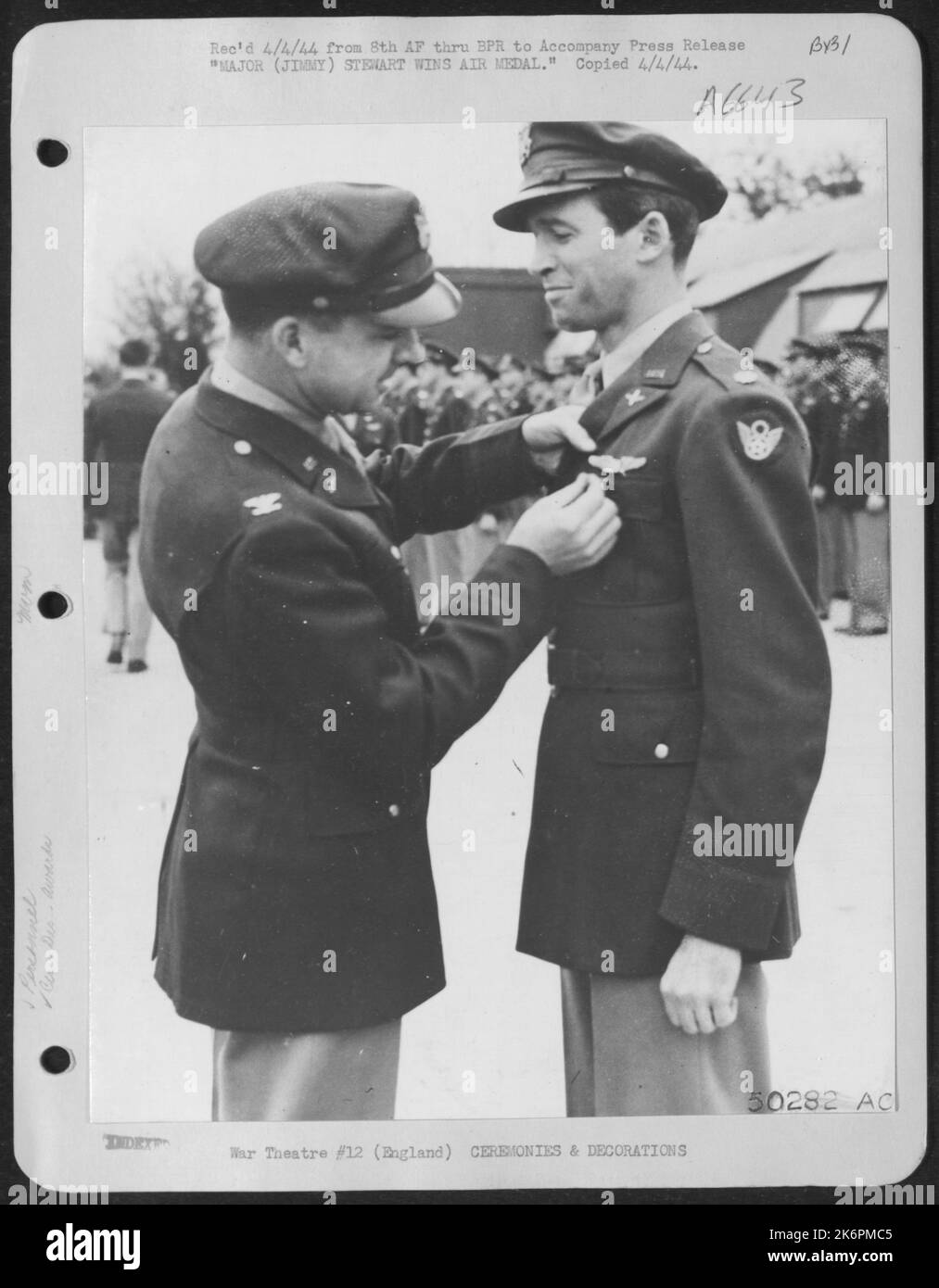ENGLAND-Major James M. Stewart, Indiana, Pennsylvania, receives the Air ...