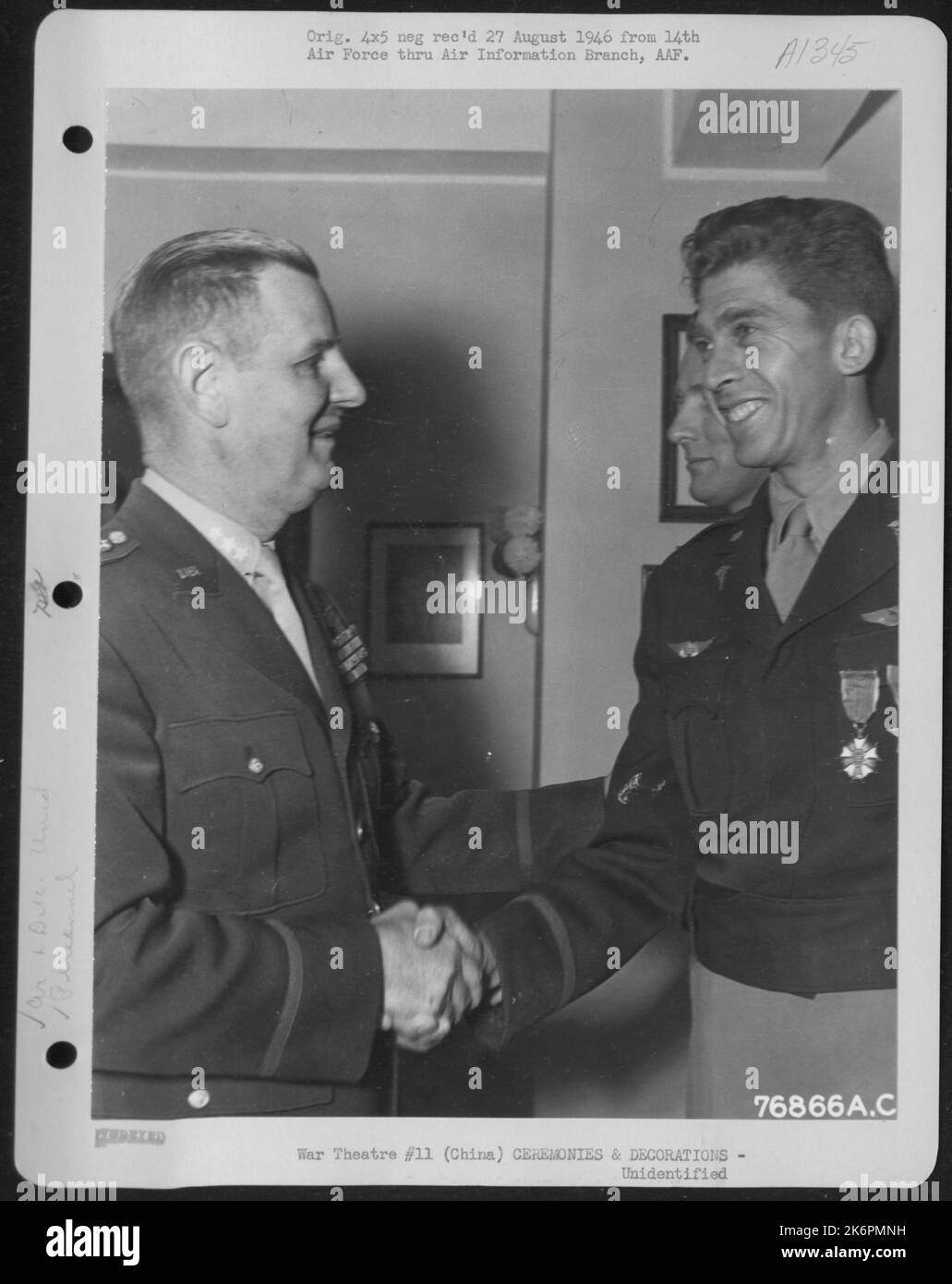 Lt. General George E. Stratemeyer Congratulates An Officer Of The 14Th ...