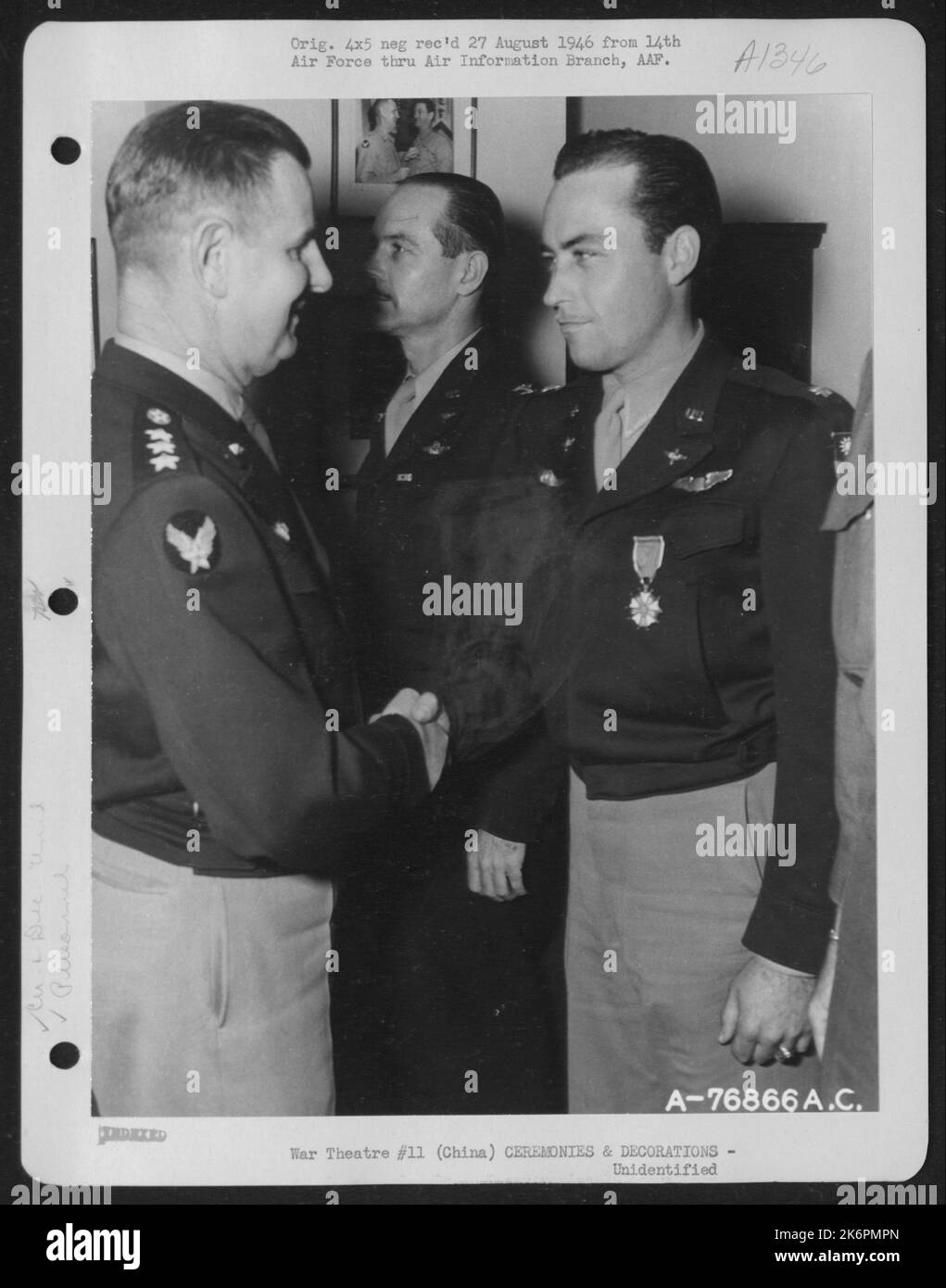 Lt. General George E. Stratemeyer Congratulates An Officer Of The 14Th ...