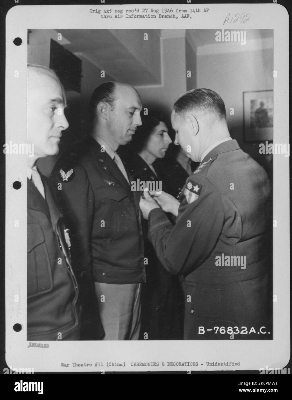 Lt. General George E. Stratemeyer Presents An Award To An Officer Of ...