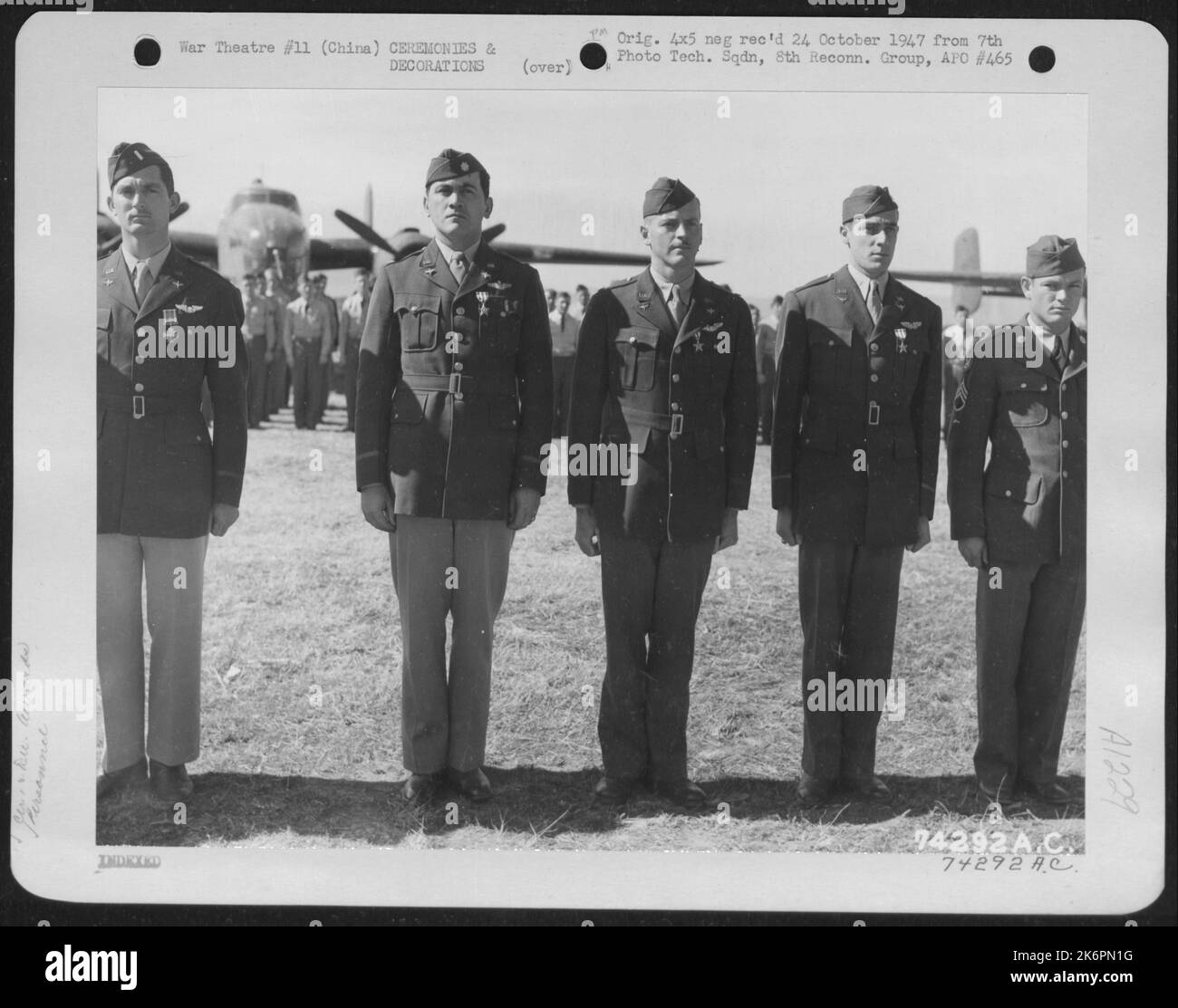 Members Of A Bomber Command Who Were Presented Awards, Stand In ...