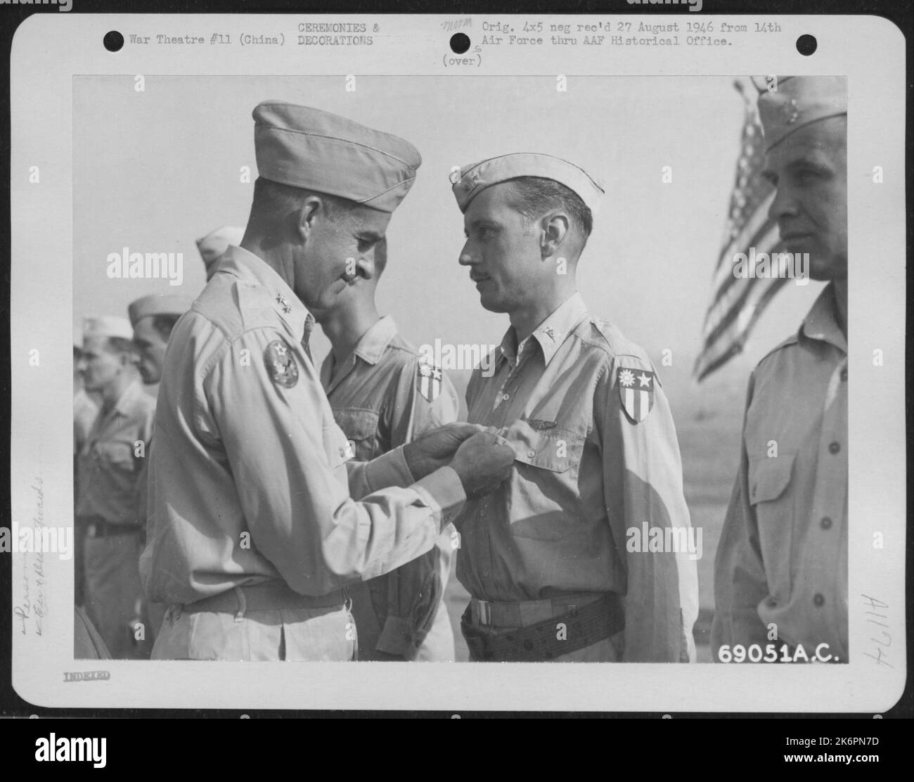 Major General Charles B. Stone Pins The Air Medal On Colonel Carl B ...