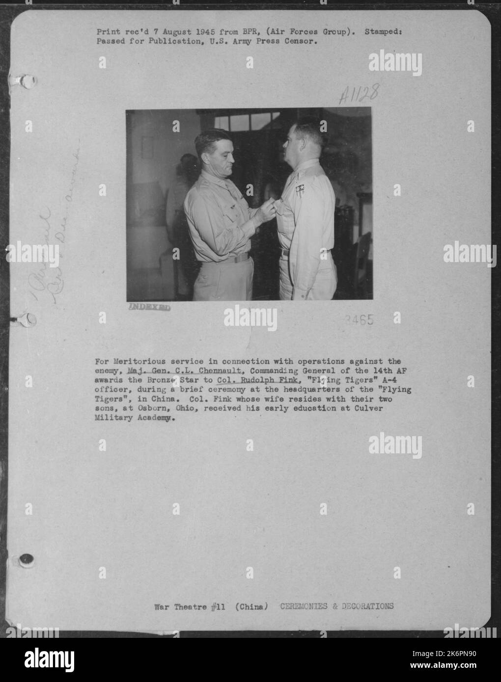 For Meritorious Service In Connection With Operations Against The Enemy ...