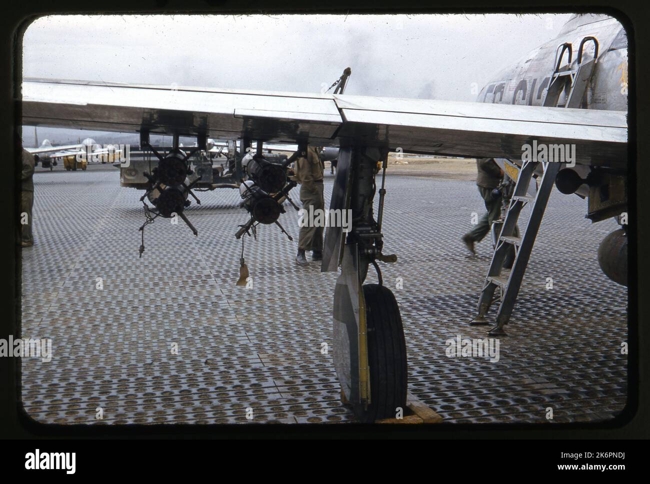 Rear view of the wing of a Republic F-8E Thunderjet 'Lois K' (s/n 51 ...