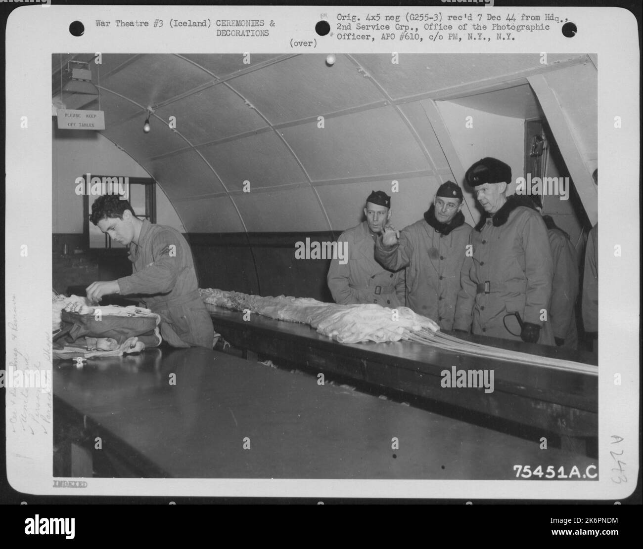 Inspection Of 2Nd Service Group Parachute Shop By Major General ...