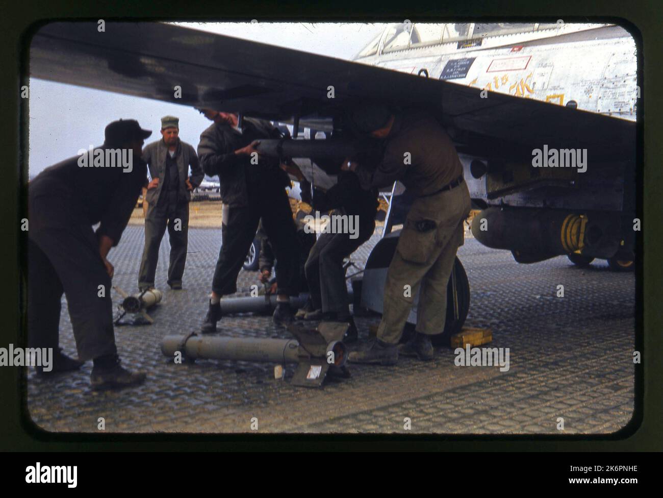 Rear view of the left wing of a Republic F-84E Thunderjet 'Lois K' (s/n ...