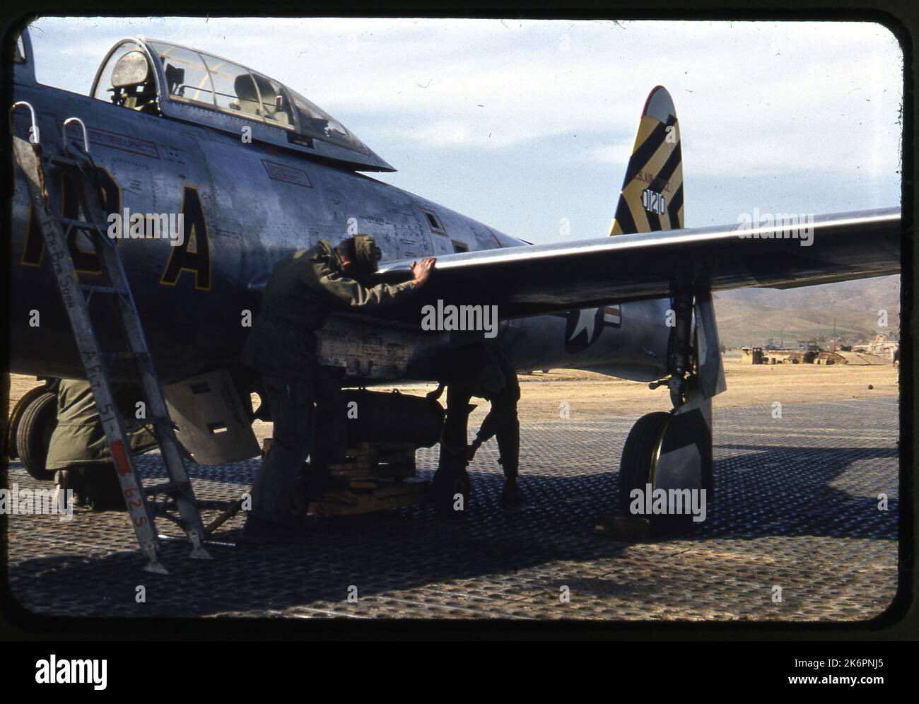 One-half left front view of a Republic F-84E Thunderjet (s/n 50-1210 ...