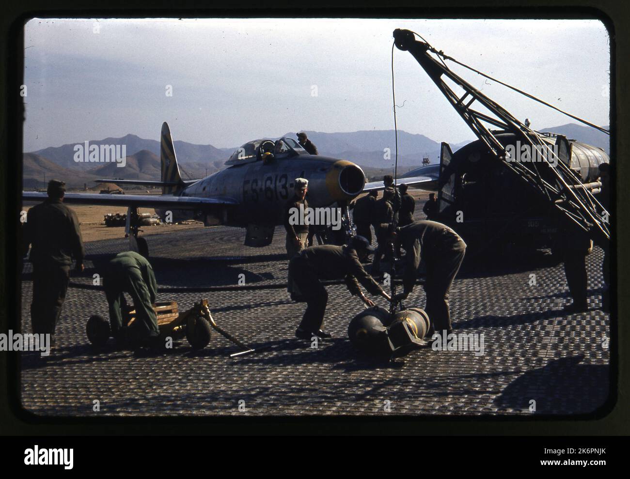 One-half right front view of a Republic F-84B Thunderjet (s/n 46-613 ...