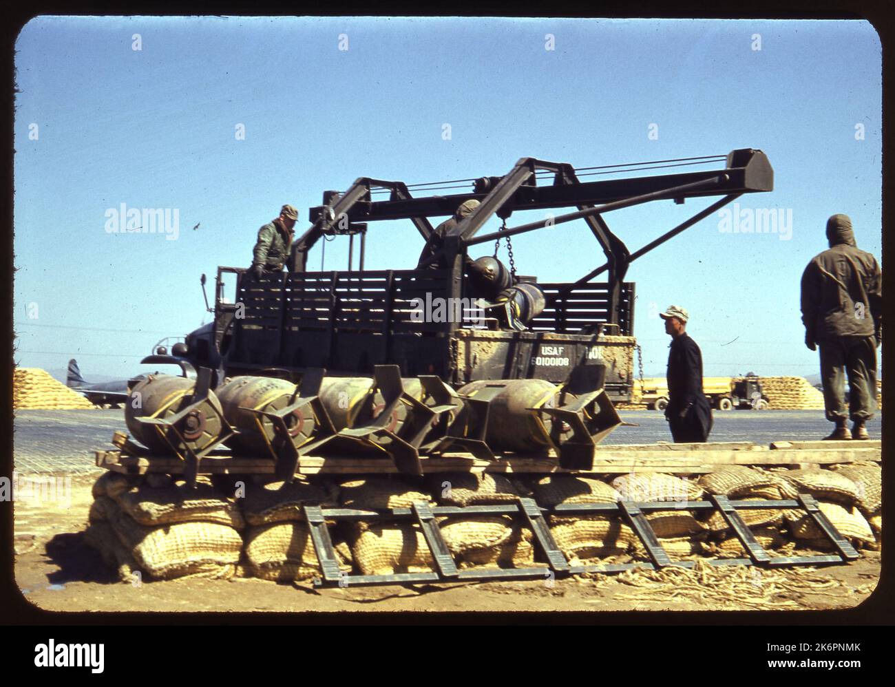 One-half left rear view of a truck with a winch and pulley system for ...